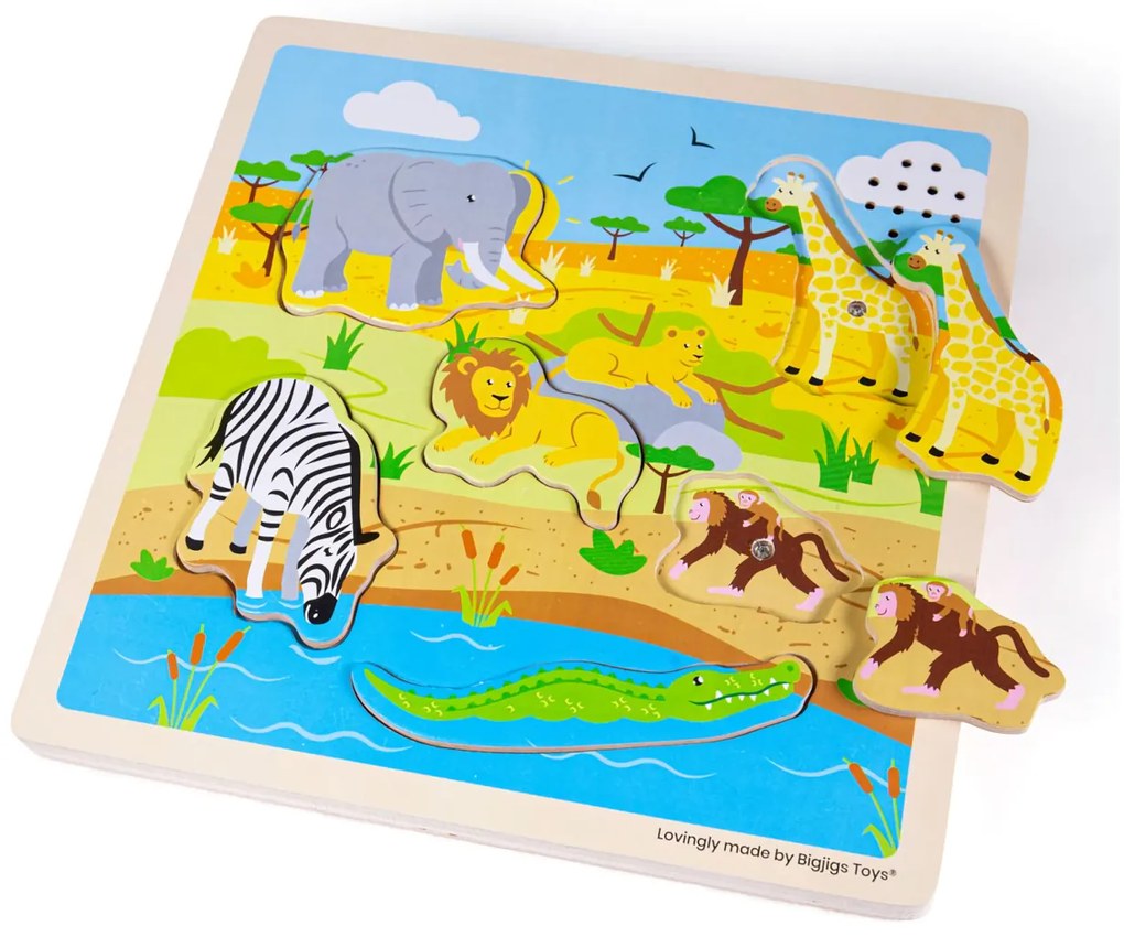 Bigjigs Toys Vkládačka se zvukem Safari