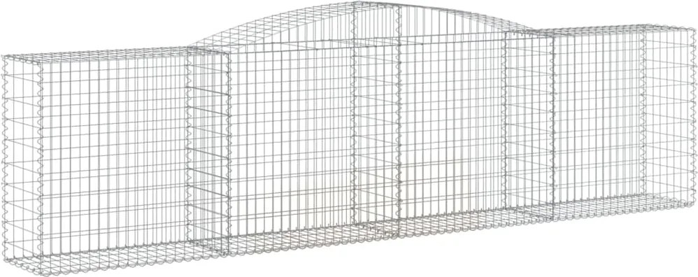 Klenuté gabionové koše 3 ks 400x50x100/120cm pozinkované železo 3146997