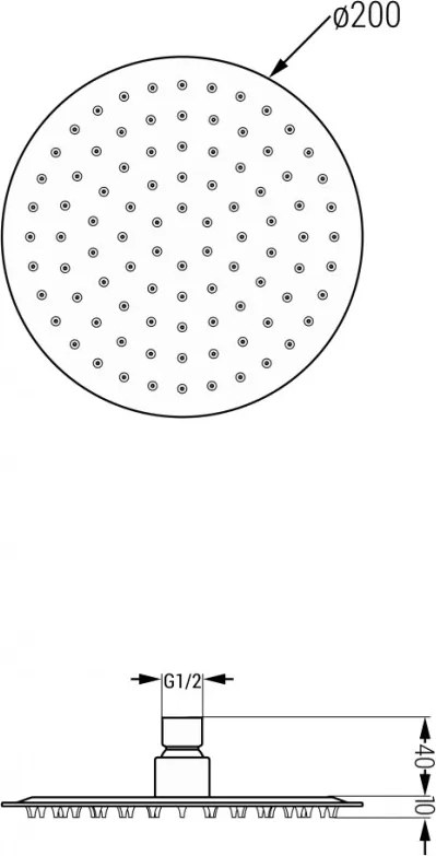 Mexen sprchová nerezová hlavice Round 20 cm, chrom, 79220-00