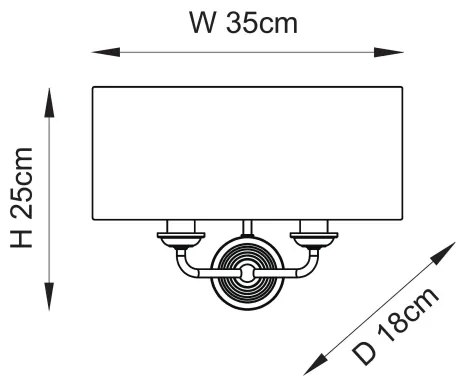 Endon 110726 - Nástěnné svítidlo HIGHCLERE 2xE14/40W/230V béžová/mosaz