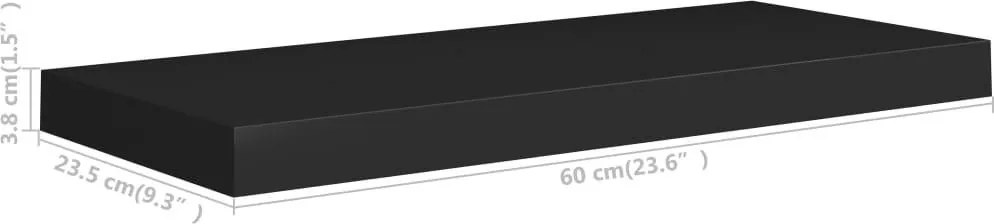 vidaXL Plovoucí nástěnné police 4 ks 60 x 23,5 x 3,8 cm MDF [323834] Barva: bílá s vysokým leskem