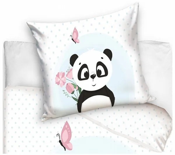 Carbotex Povlečení bavlna do postýlky Roztomilá Panda 100x135, 40x60 cm
