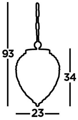 Searchlight 3991AB Závěsné svítidlo PINEAPPLE patina