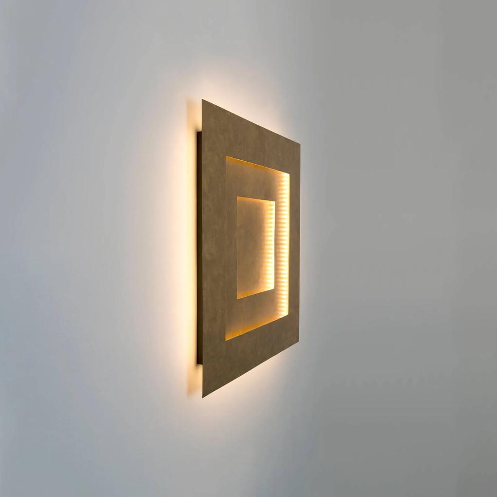 LED nástěnné světlo Masaccio Quadrato, zlatá
