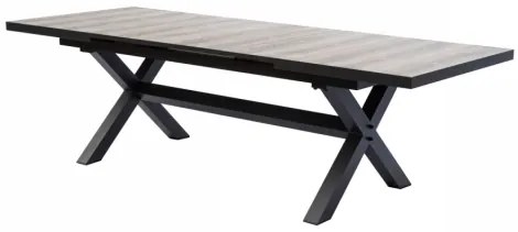 Zahradní rozkládací stůl keramická deska dekor dub 200+60x100 hliníková konstrukce AZT-G1920 GREY