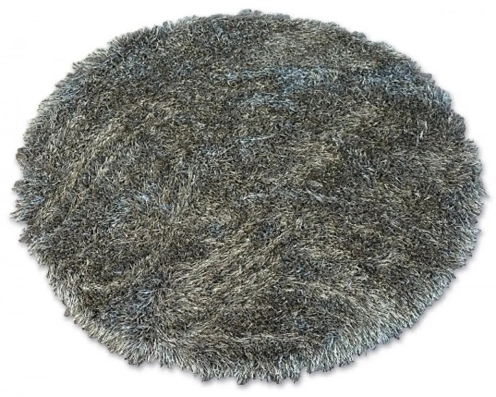 Luxusní kusový koberec Shaggy Love hnědý kruh, Velikosti 120x120cm