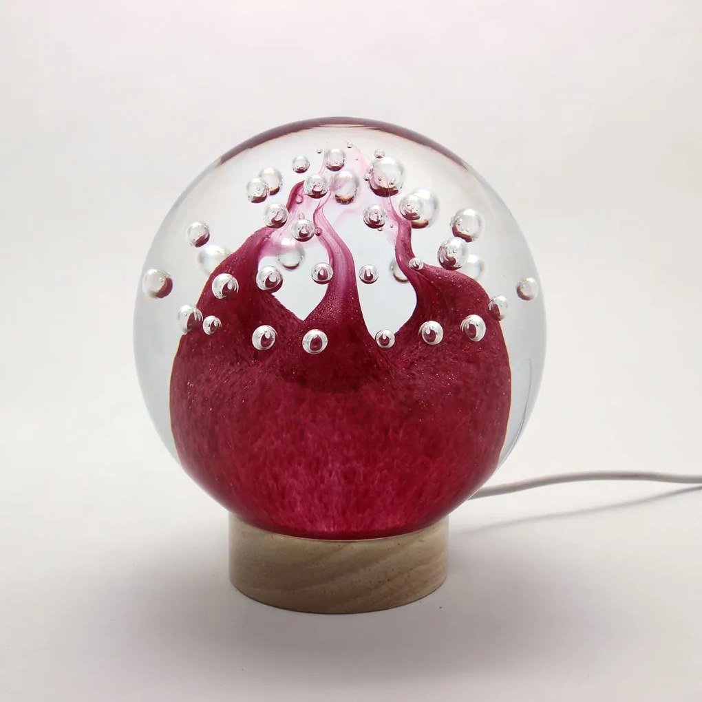 Skleněná lampa - těžítko, Růžová, 12 cm | České sklo od Artcristal Bohemia