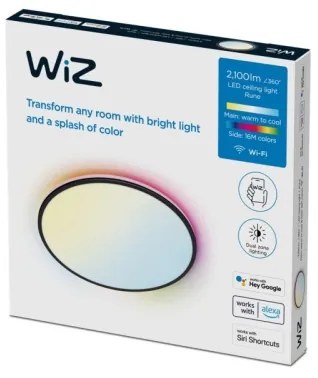 WiZ - LED RGBW Stmívatelné stropní svítidlo RUNE LED/21W/230V černá Wi-Fi