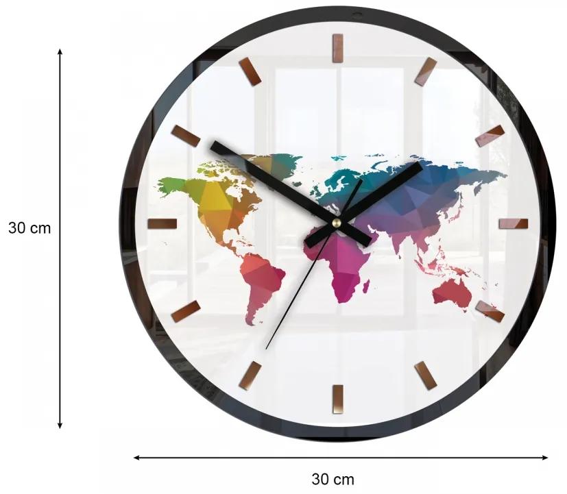 Nástěnné hodiny Map barevné