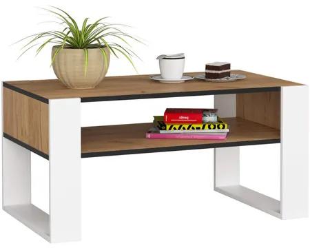 Konferenční stolek DOMI, dub řemeslný/bílá