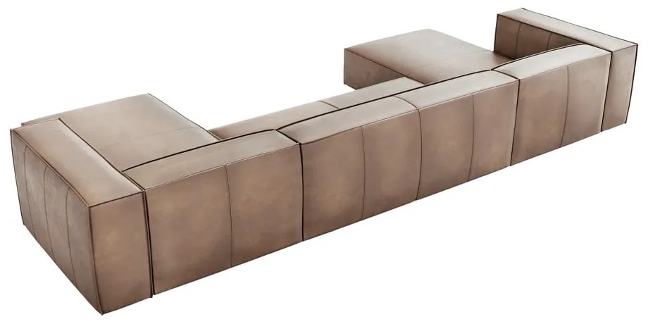 Světle hnědá kožená rohová pohovka (do "U") Madame – Windsor &amp; Co Sofas