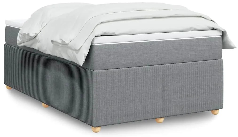Box spring postel s matrací světle šedá 120x190 cm textil 3285553