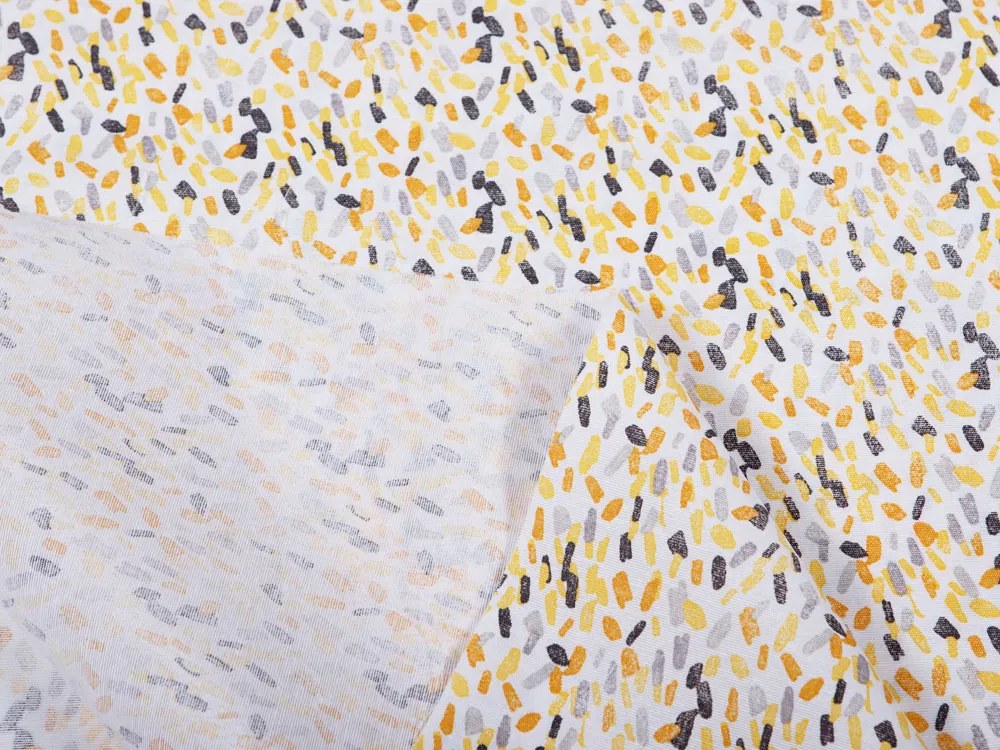 Biante Dětský dekorační závěs Leona LN-045 Žlutošedé čárky na bílém 130x140 cm