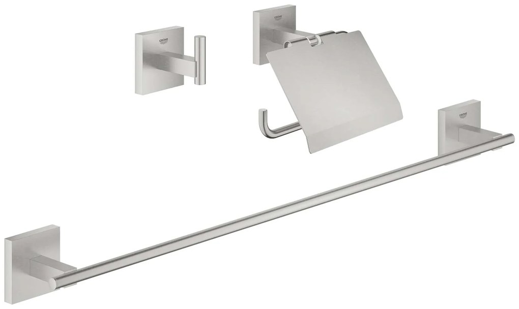 Grohe QuickFix Start Cube - Set koupelnových doplňků 3 v 1, supersteel 41124DC0