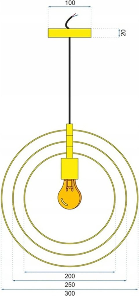 Toolight - závěsná lampa E27 APP286-1CP, zlatá, OSW-08404