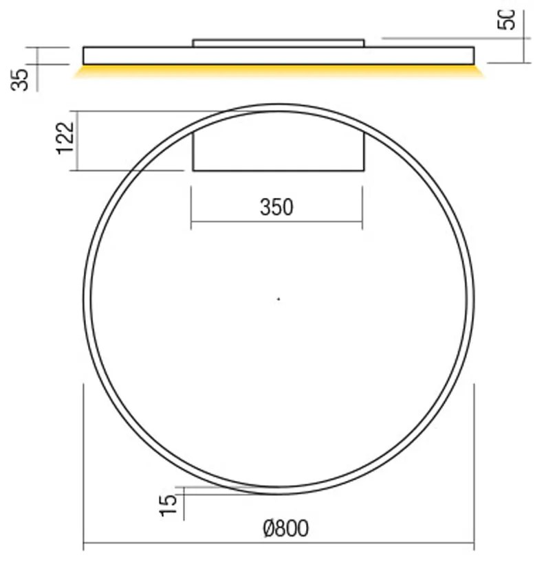 Redo 01-2845 nástěnné LED svítidlo Febe pískově bílé, 50W, 3000K, ø80cm