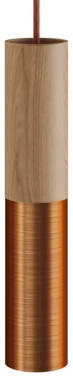 creative cables Tub-e14, dřevěné a kovové válcové bodové stínidlo s E14 objímkou s kroužky Barva komponentu: Neutrální-matná chrom