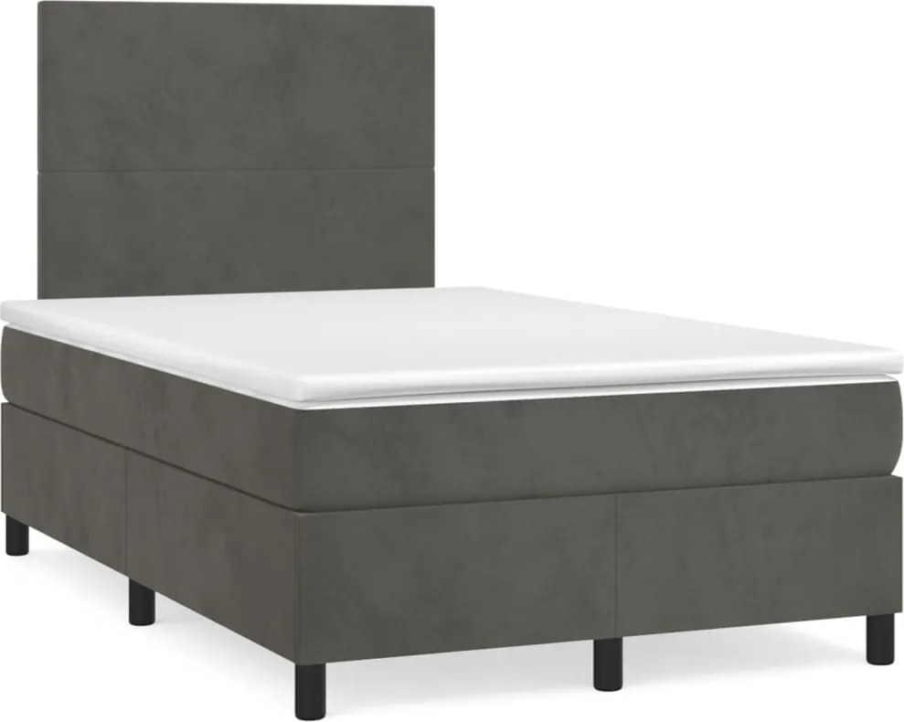 Box spring postel s matrací tmavě šedá 120 x 200 cm samet 3142894