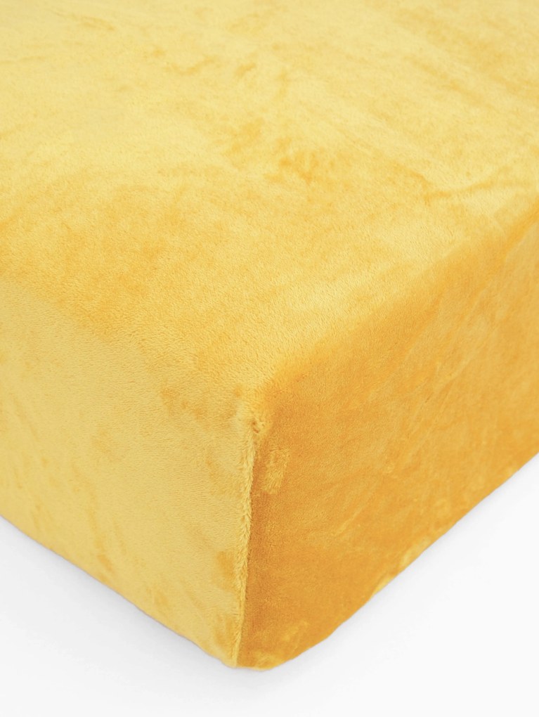 MK Lůžkoviny Prostěradlo mikroplyš Deluxe 90 x 200 cm - hořčicové