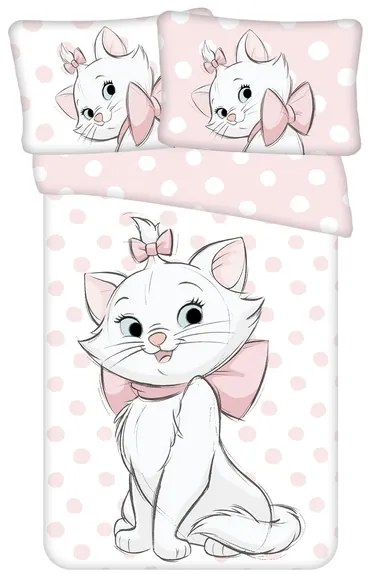 Jerry fabrics Disney povlečení do postýlky Marie Cat Dots 03 baby 100x135 + 40x60 cm