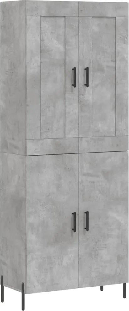 Skříň highboard betonově šedá 69,5x34x180 cm kompozitní dřevo 3199565