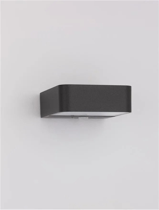 NV 9492520 Venkovní nástěnné svítidlo TREDO antracitový hliník a čiré sklo LED 2W 3000K 3.7V 106st. IP65 vypínač na těle / solární / pohybové čidlo - NOVA LUCE