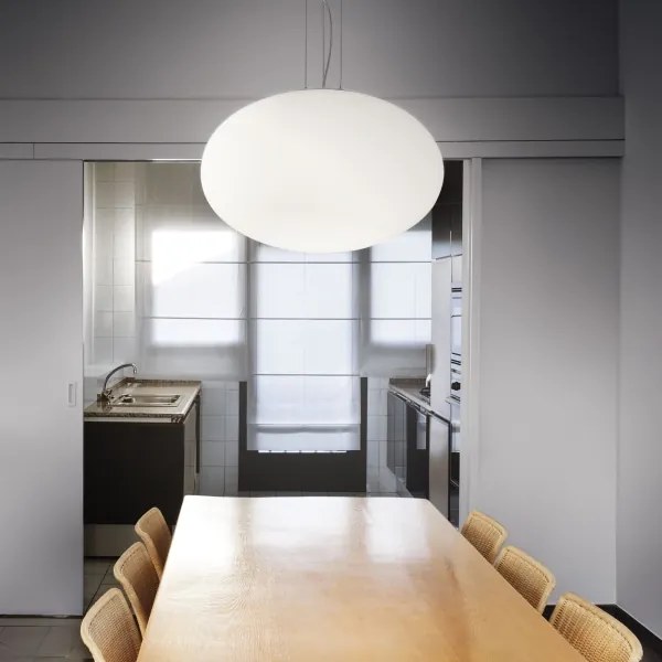 Ideal Lux - Lustr na lanku CANDY 1xE27/42W/230V pr. 50 cm bílá