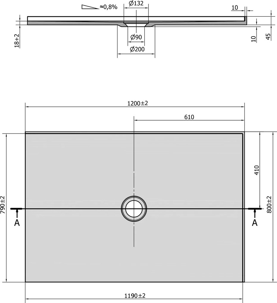 Polysan MIRAI 120 x 80 cm sprchová vanička obdélníková z litého mramoru 73178 pravá