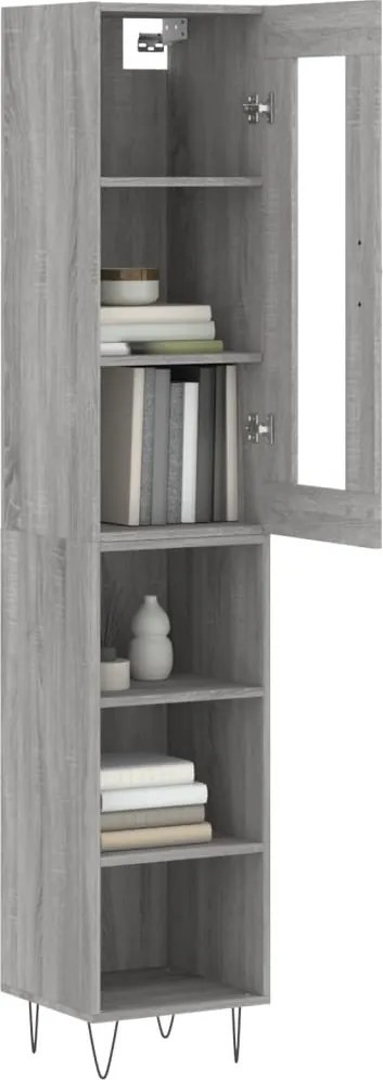 vidaXL Skříň highboard 34,5 x 34 x 180 cm kompozitní dřevo [3199399] Barva: Betonová šedá