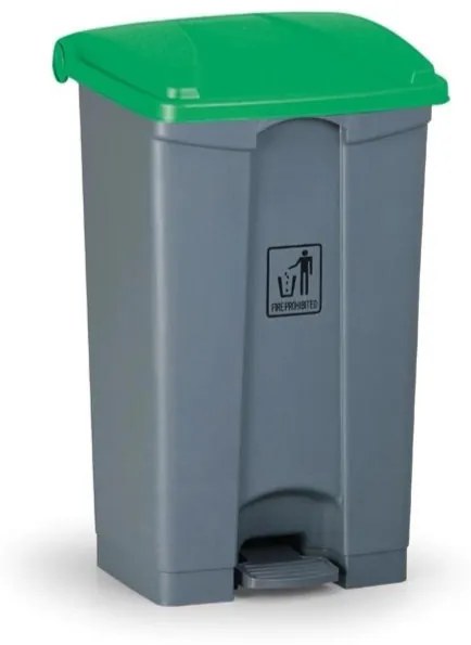 Nášlapný víceúčelový koš na odpadky 87 l, 480 x 360 x 820 mm, zelená