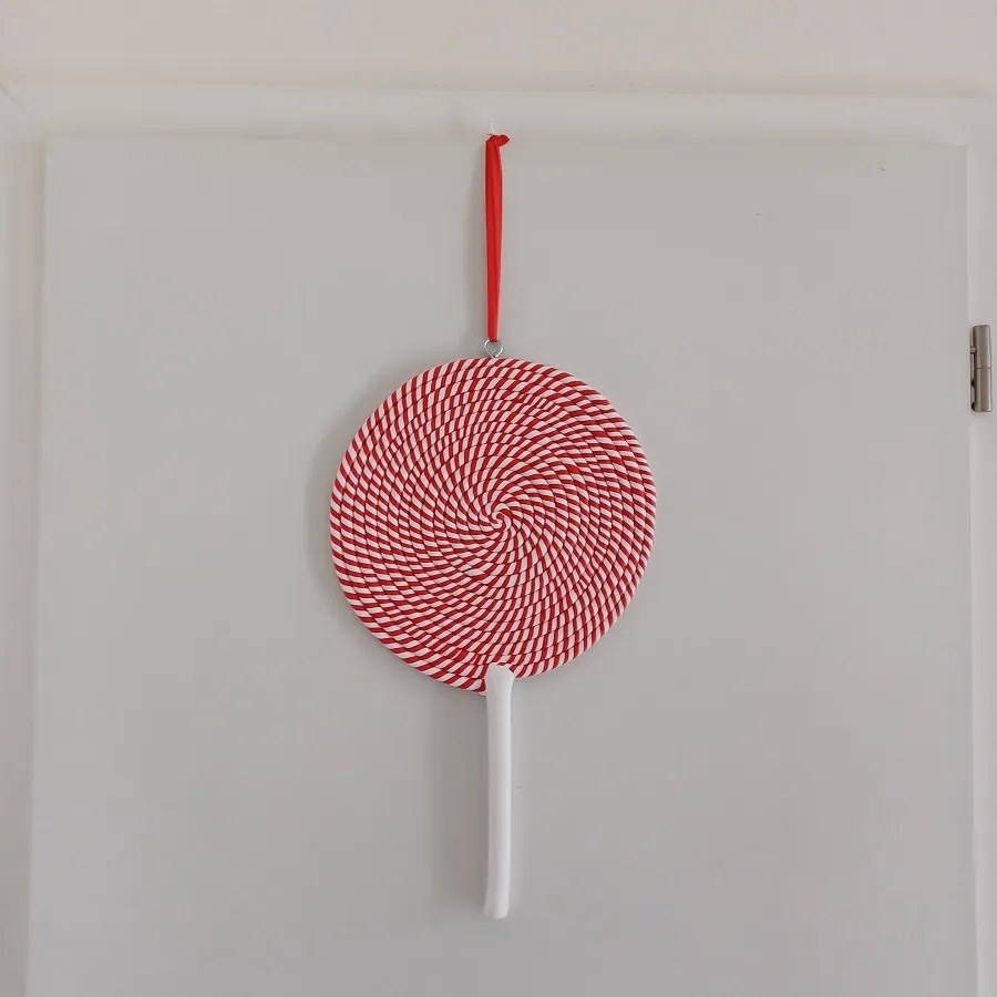 Velká vánoční ozdoba lízátko, 30 × 50 cm, k zavěšení, plast, IP44