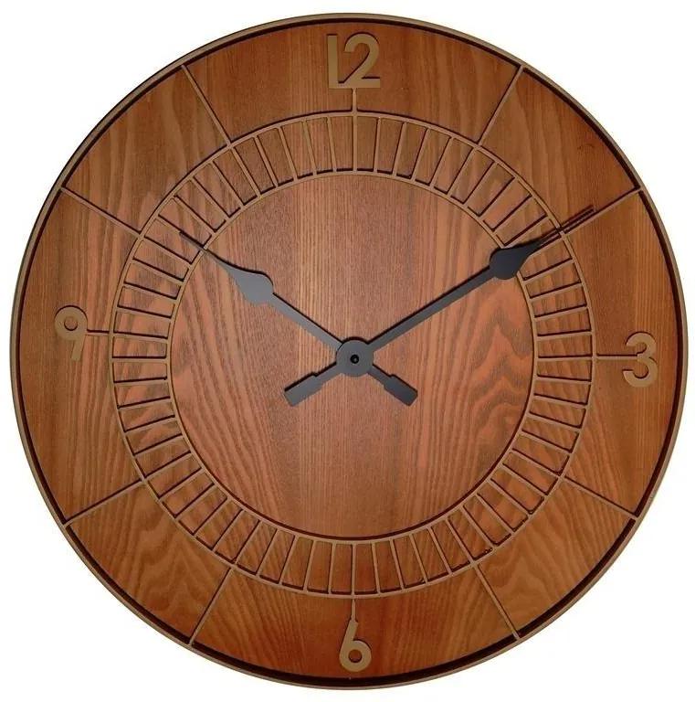 Designové nástěnné hodiny 3113br Nextime Wood Round 50cm