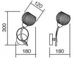 Redo 02-793 - Nástěnná lampa ANNE 1xE14/28W/230V
