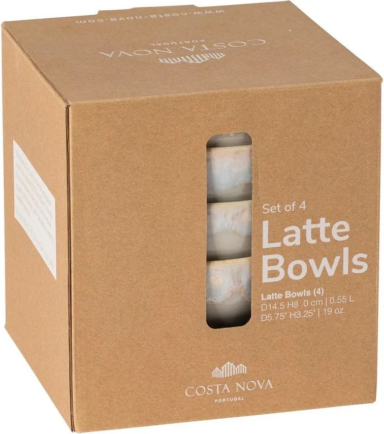 Šedé misky v sadě 4 ks z kameniny 550 ml Latte – Costa Nova