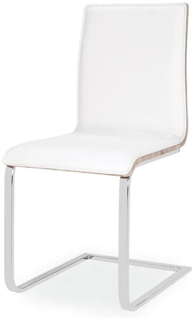 Casarredo Jídelní čalouněná židle H-690 bílá/dub sonoma