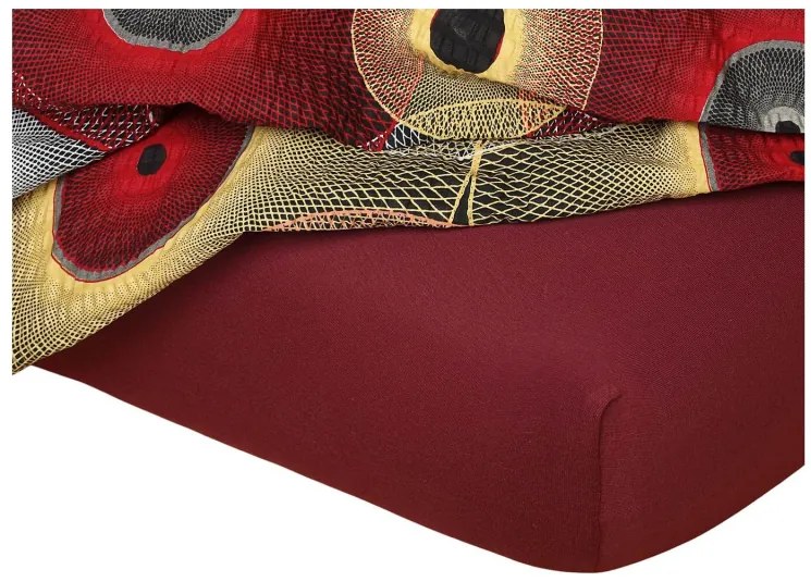 DADKA Jersey prostěradlo bordó Rozměr 80x140x10