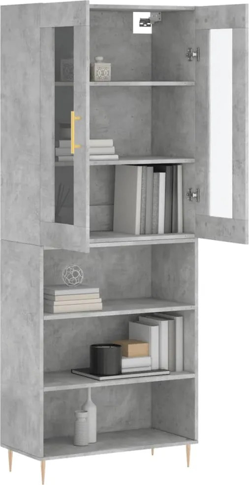 Skříň highboard betonově šedá 69,5x34x180 cm kompozitní dřevo 3198717