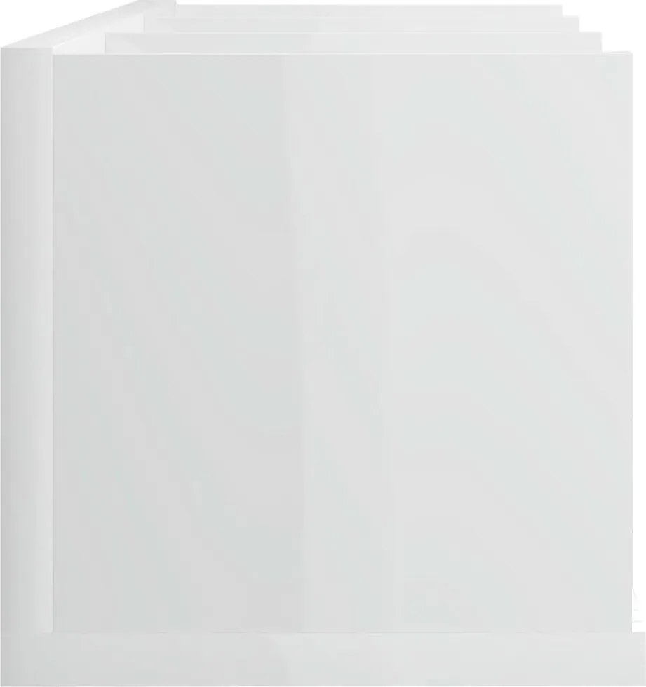 vidaXL Nástěnná police na CD 75x18x18 cm dřevotříska [801316] Barva: bílá s vysokým leskem