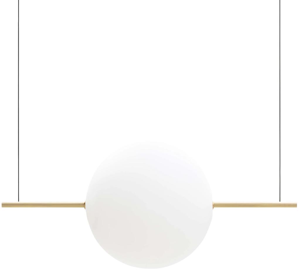 Il Fanale 282.01.ON Alma, závěsné svítidlo z mosazi a bílého skla, 13W LED 2700K, délka 90cm
