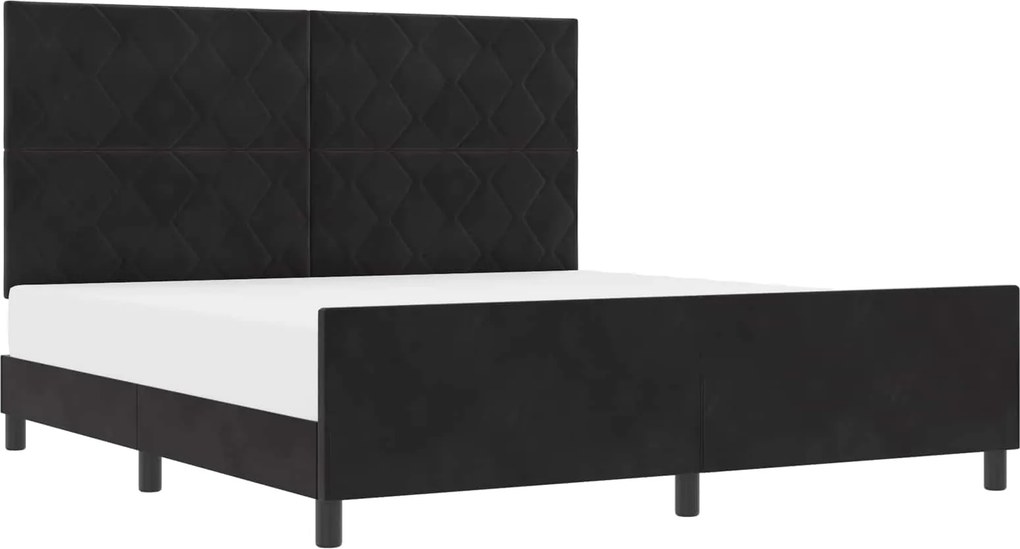 Postel s boxspringem s čelo Černá 180 x 200 cm samet 3345025