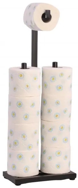 Erga Pap2, zásobník na toaletní papír na postavení 60cm (8 rolí), černá matná, ERG-YKA-P.PAP2-BLK