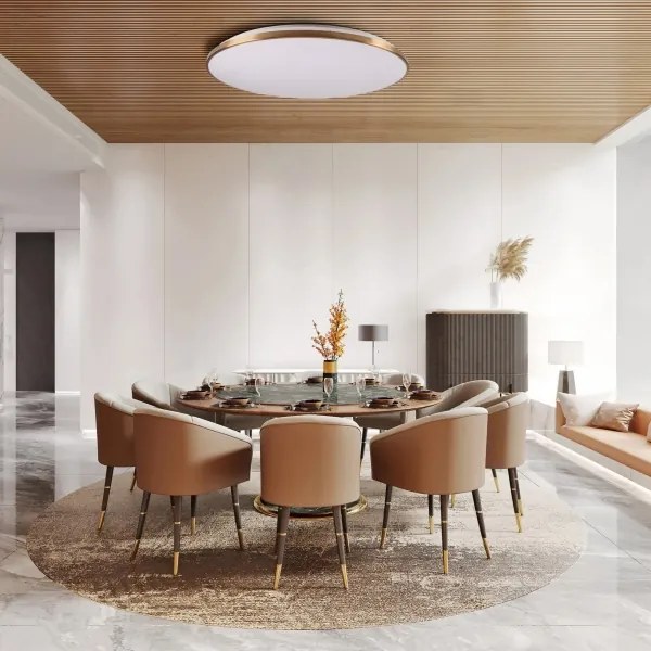 LED Stmívatelné stropní svítidlo KERN LED/100W/230V pr. 100 cm zlatá + DO