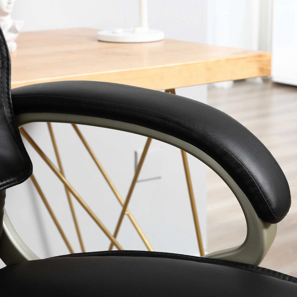 Kancelářská židle HOMCOM výškově nastavitelná 114-124H cm, s funkcí houpání, ergonomická kancelářská židle
