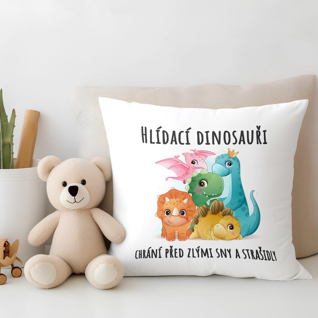 Ahome Polštář Dinosaurus 37 x 37 cm