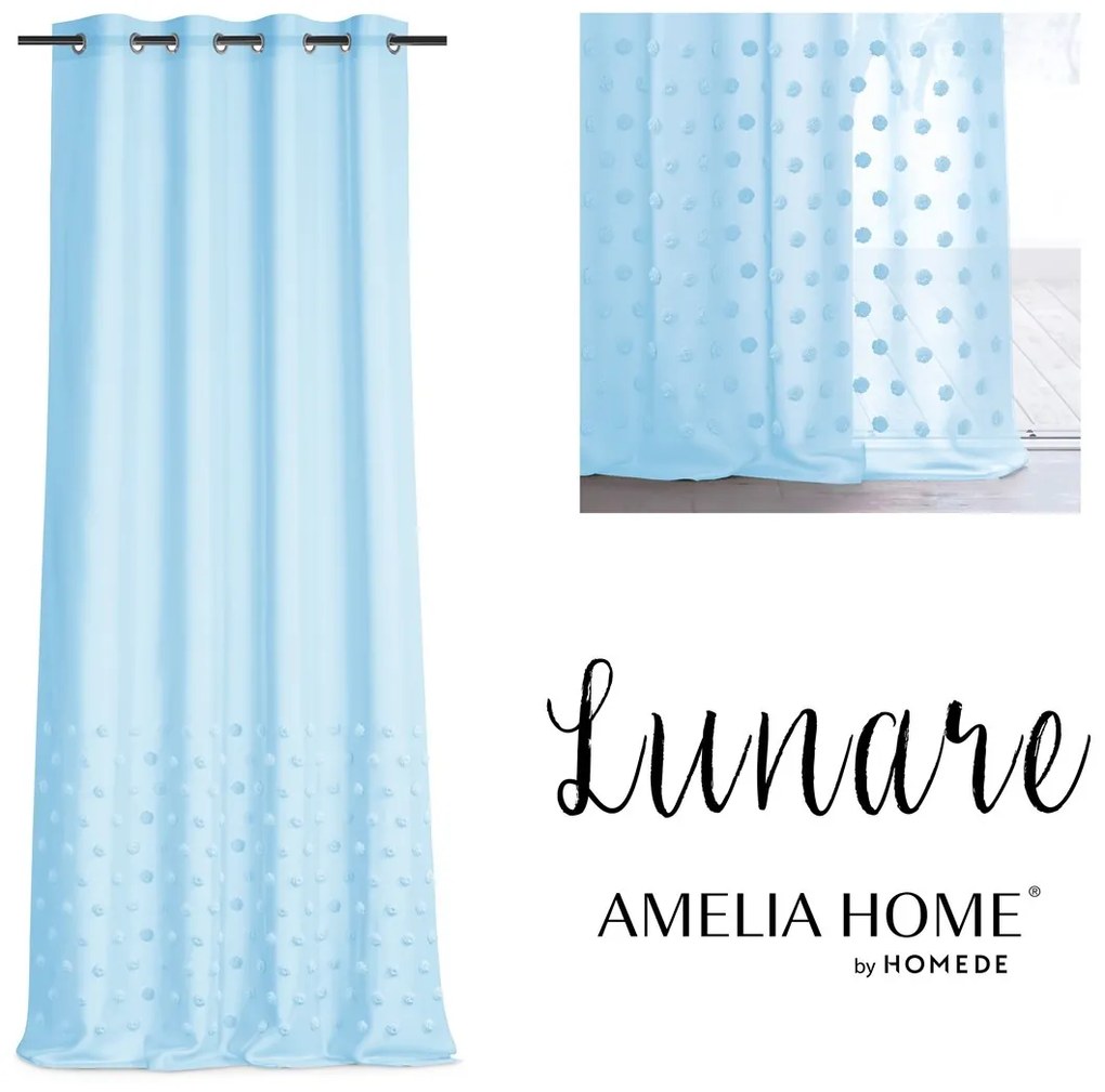 Záclona AmeliaHome Lunare I světle modrá