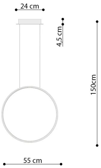 Thoro TH.221 - LED Lustr na lanku RIO LED/30W/230V CRI95 4000K pr. 55 cm zlatá