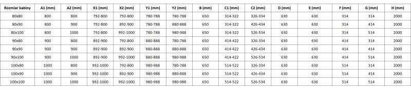Mexen Lunar, L pětiúhelníkový sprchový kout naklápěcí doleva 80 x 100 cm, 8mm čiré sklo, černý profil, 831L-080L-100P-70-00-L