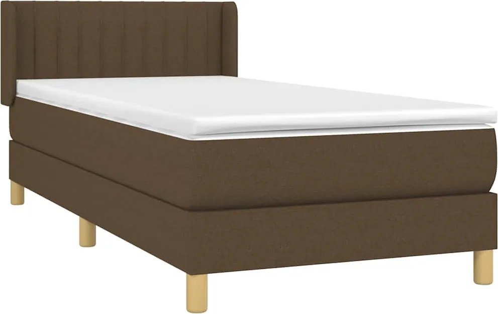 Box spring postel s matrací tmavě hnědá 90x190 cm textil 3130396