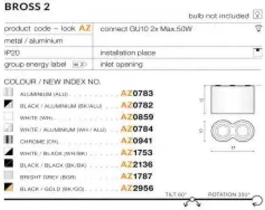 Moderní bodové svítidlo Bross 2 šedé