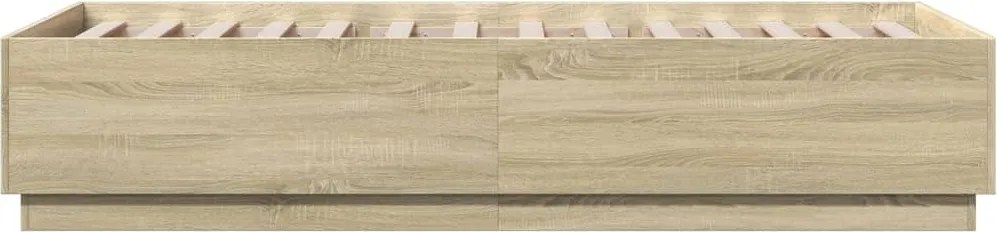 Rám postele s LED osvětlením dub sonoma 90 x 200 cm kompozit 3209634